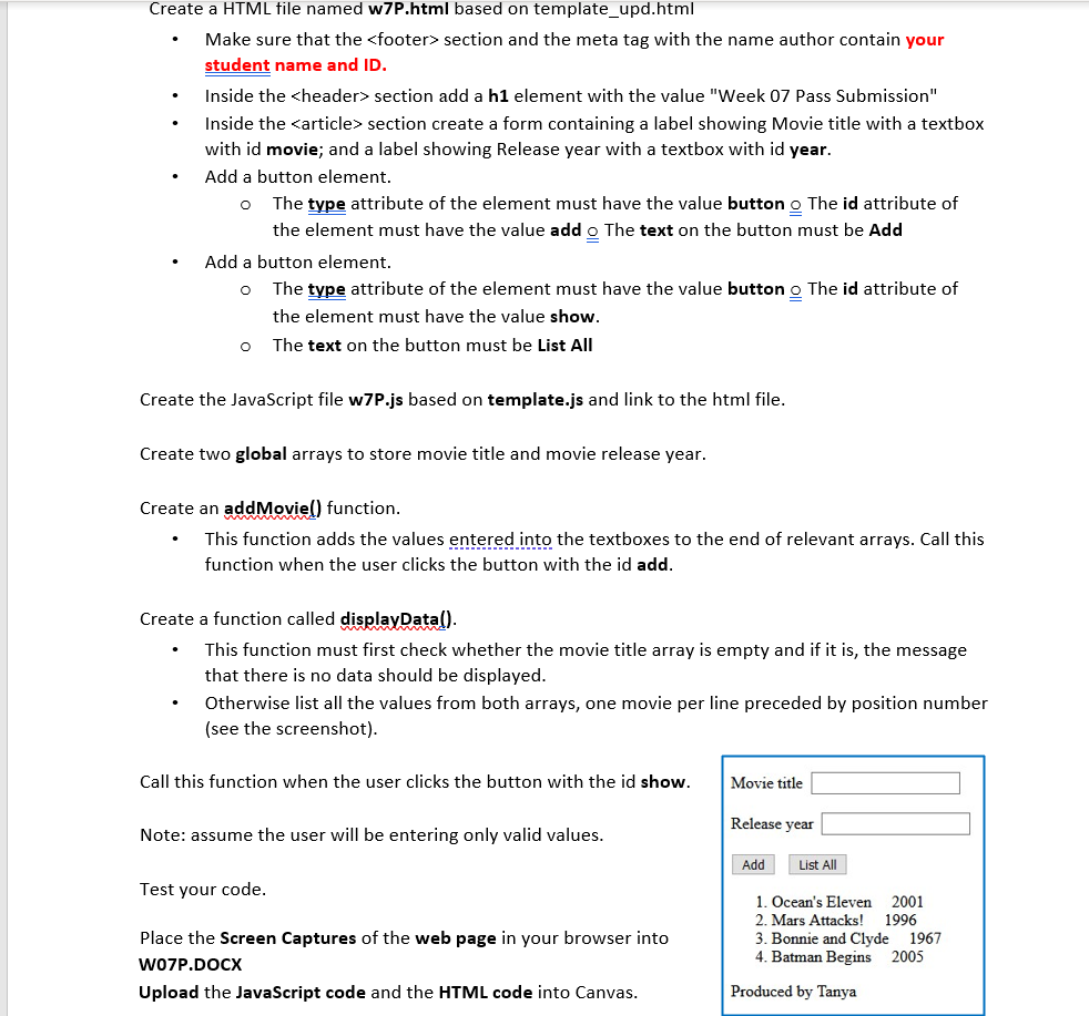 Solved Create a HTML file named w7P.html based on | Chegg.com