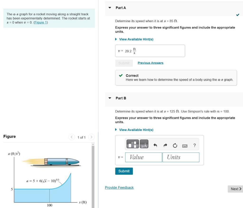 Solved The a−s graph for a rocket moving along a straight | Chegg.com