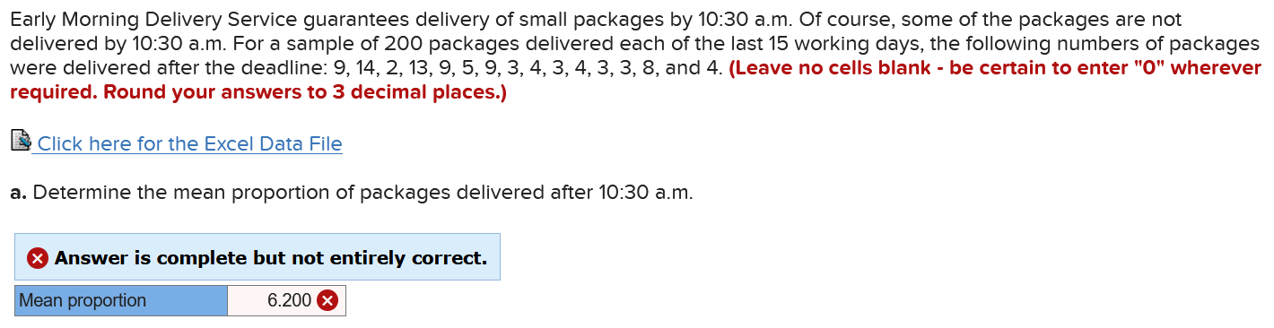 Solved Early Morning Delivery Service guarantees delivery of | Chegg.com