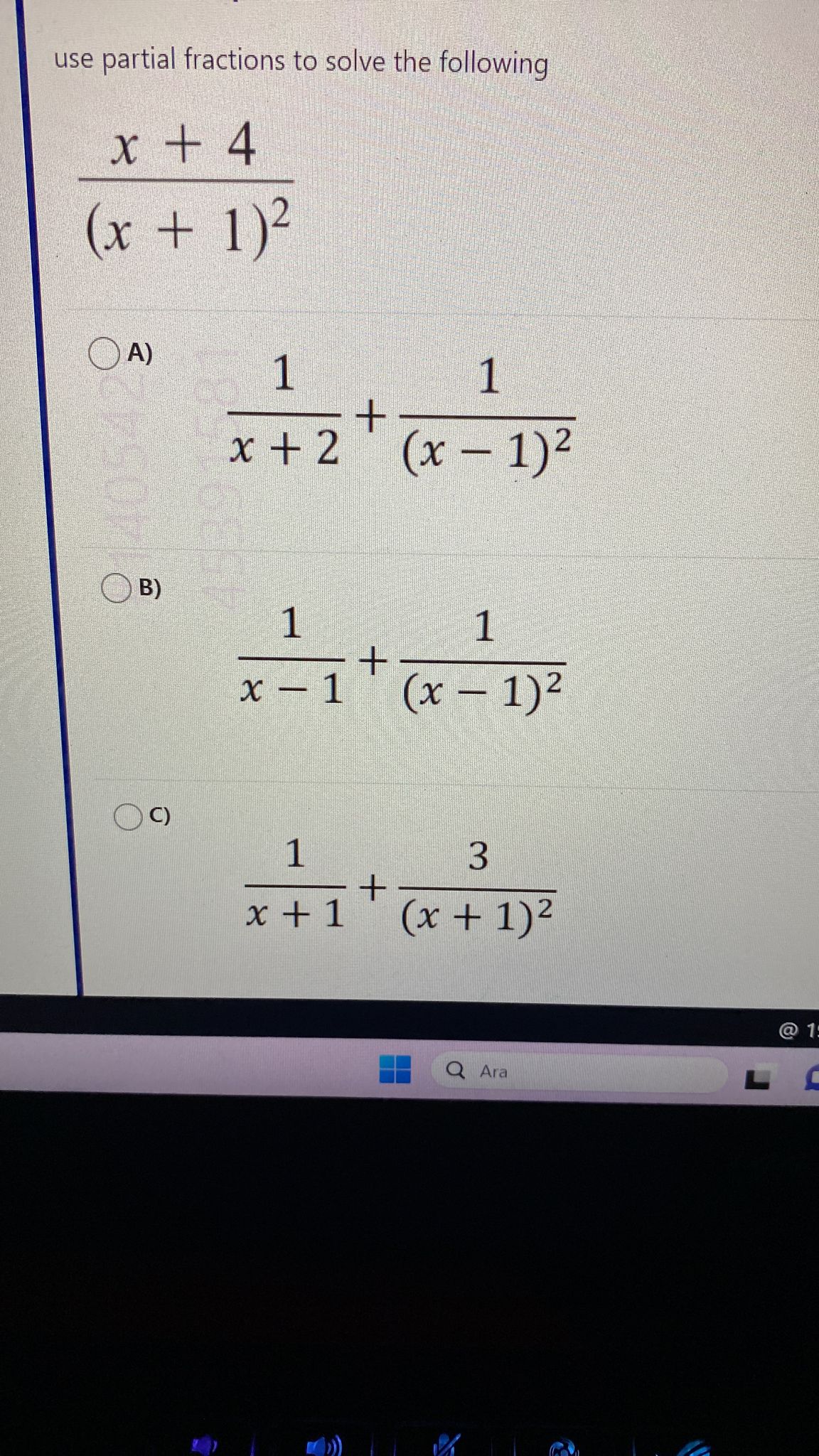 Solved use partial fractions to solve the following | Chegg.com