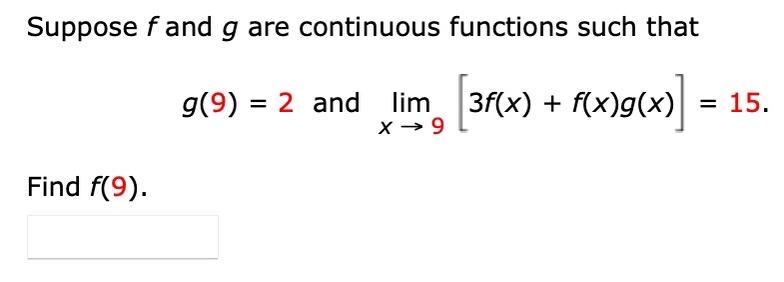 Solved Suppose f and g are continuous functions such that | Chegg.com