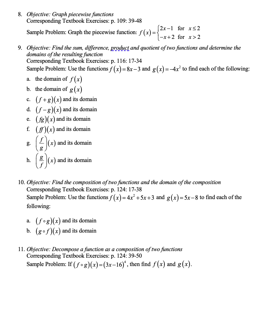 Solved 8. Objective: Graph piecewise functions Corresponding | Chegg.com