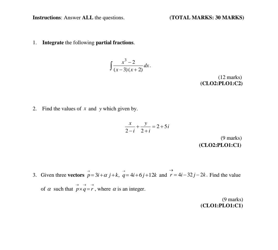 Solved Instructions: Answer ALL the questions. (TOTAL MARKS: | Chegg.com