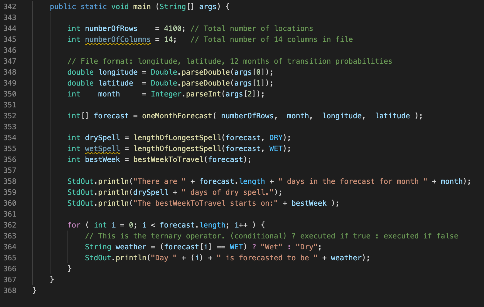 Solved 12 public class WeatherGenerator { 13 static final | Chegg.com