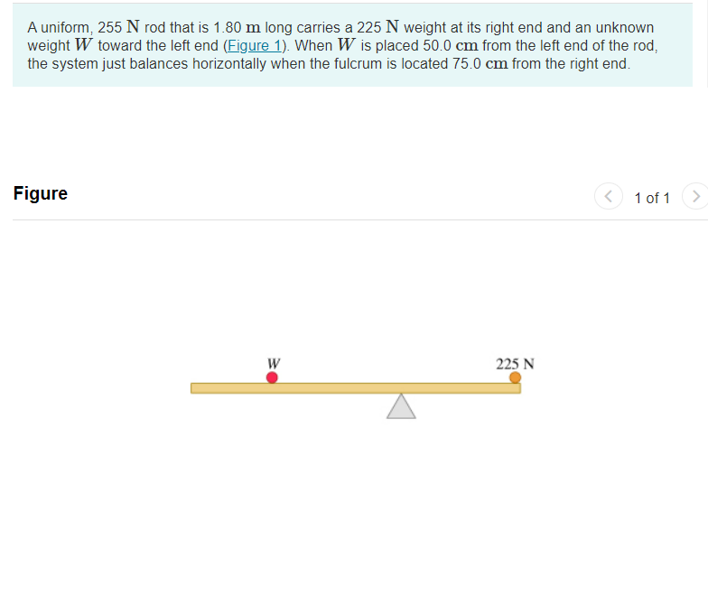 Solved A uniform, 255 N rod that is 1.80 m long carries a | Chegg.com