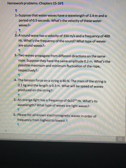 Solved Homework problems: Chapters15-16m 1.Suppose-that | Chegg.com