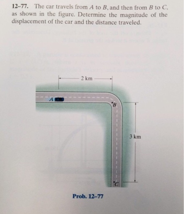 Solved 12-77· The car travels from A to B, and then from B | Chegg.com