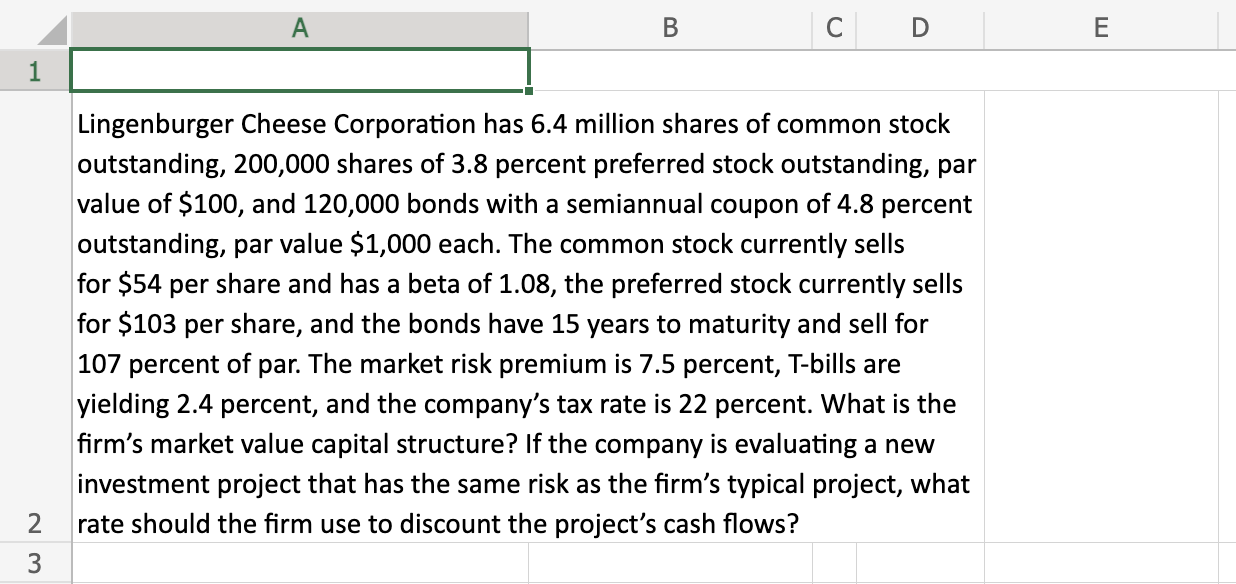 Solved Lingenburger Cheese Corporation has 6.4 million | Chegg.com