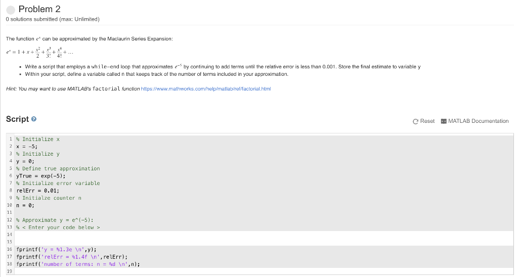 Problem 2 O Solutions Submitted Max Unlimited The