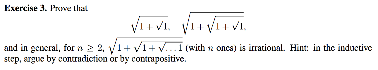 Solved Exercise 3. Prove that V1+Vī, V1+V1+V1, and in | Chegg.com
