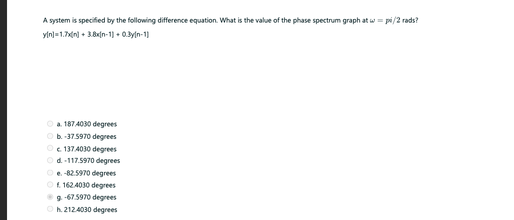 Solved A system is specified by the following difference | Chegg.com