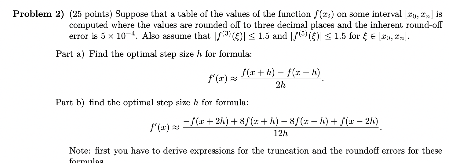 blem 2) (25 points) Suppose that a table of the | Chegg.com