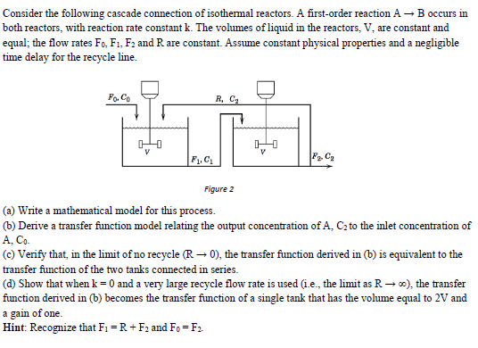 Solved Consider the following cascade c both reactors, with | Chegg.com