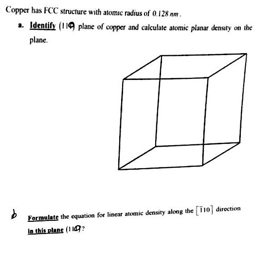 Solved Copper has FCC structure with atomic radius of 0.128 | Chegg.com