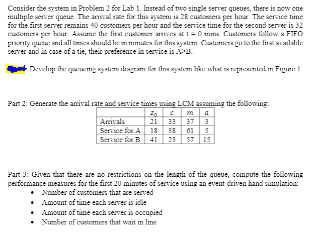 Consider the system in Problem 2 for Lab 1. Instead | Chegg.com