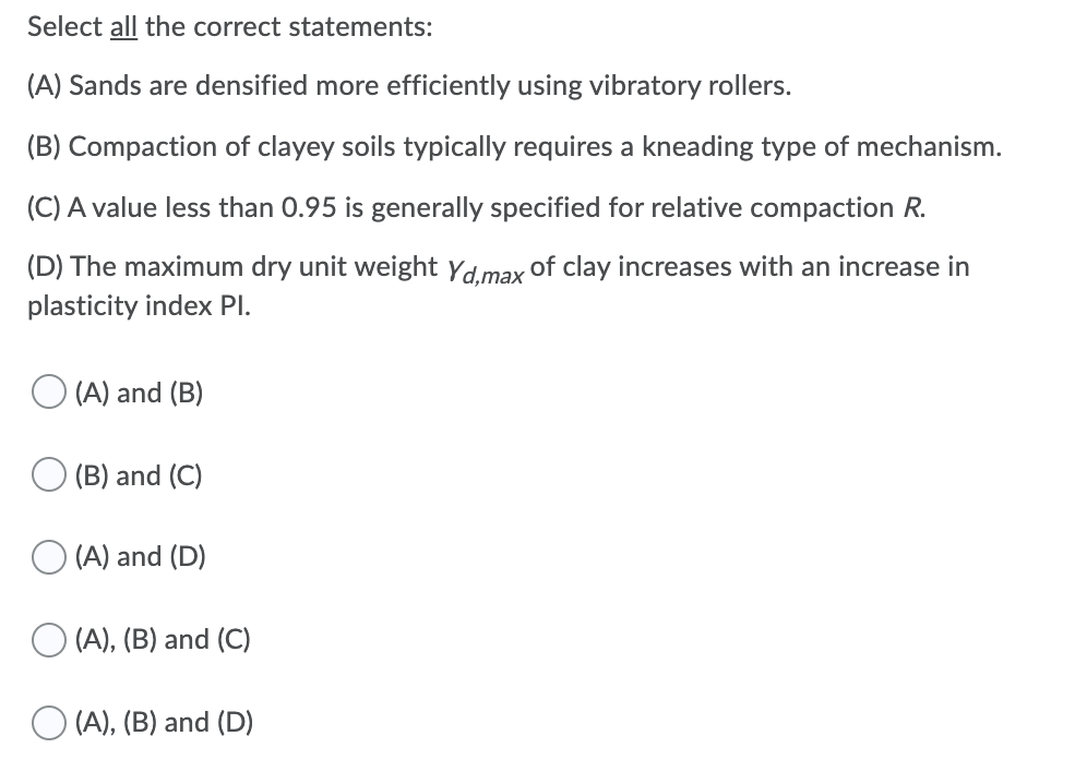 Solved The maximum dry unit weight Yd,max of a compacted | Chegg.com