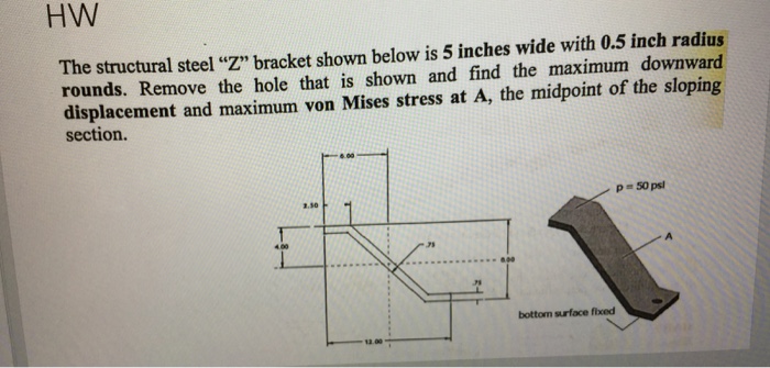 HW The structural steel "Z" bracket shown below is 5 | Chegg.com