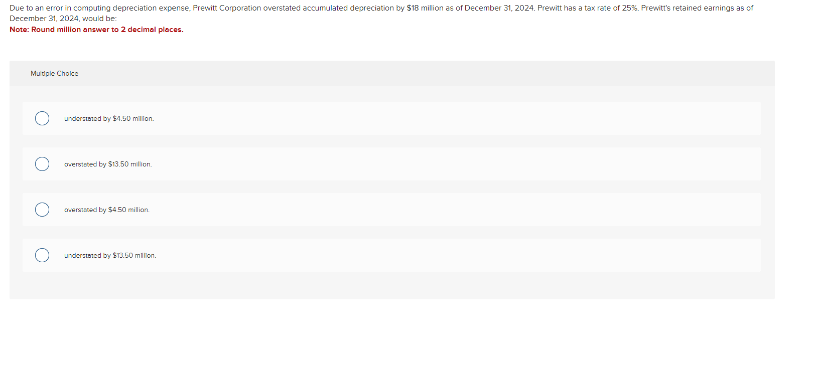 Solved December 31, 2024, ﻿would be:Note: Round million | Chegg.com