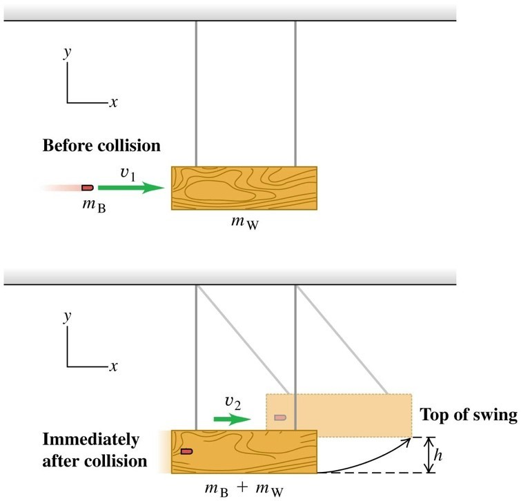 Solved A bullet with mass 𝑚" = 5𝑔 is shot with a | Chegg.com