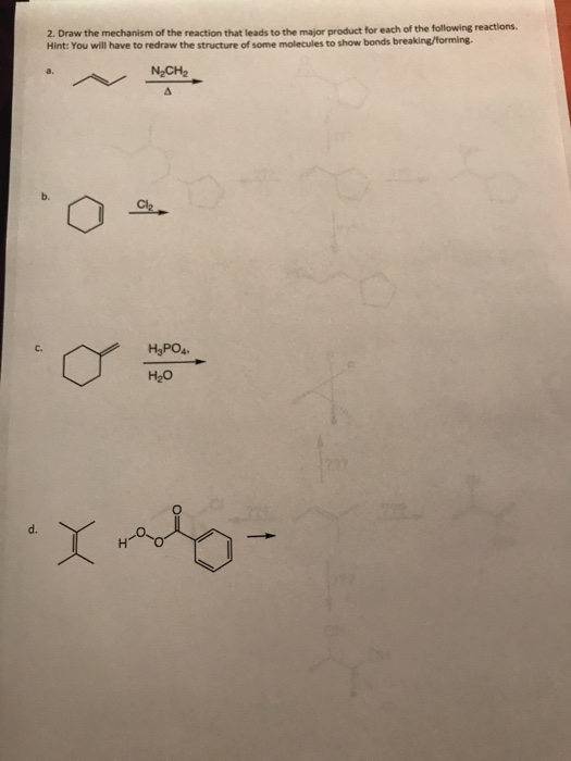 Solved Draw the mechanism of the reaction that leads to the | Chegg.com
