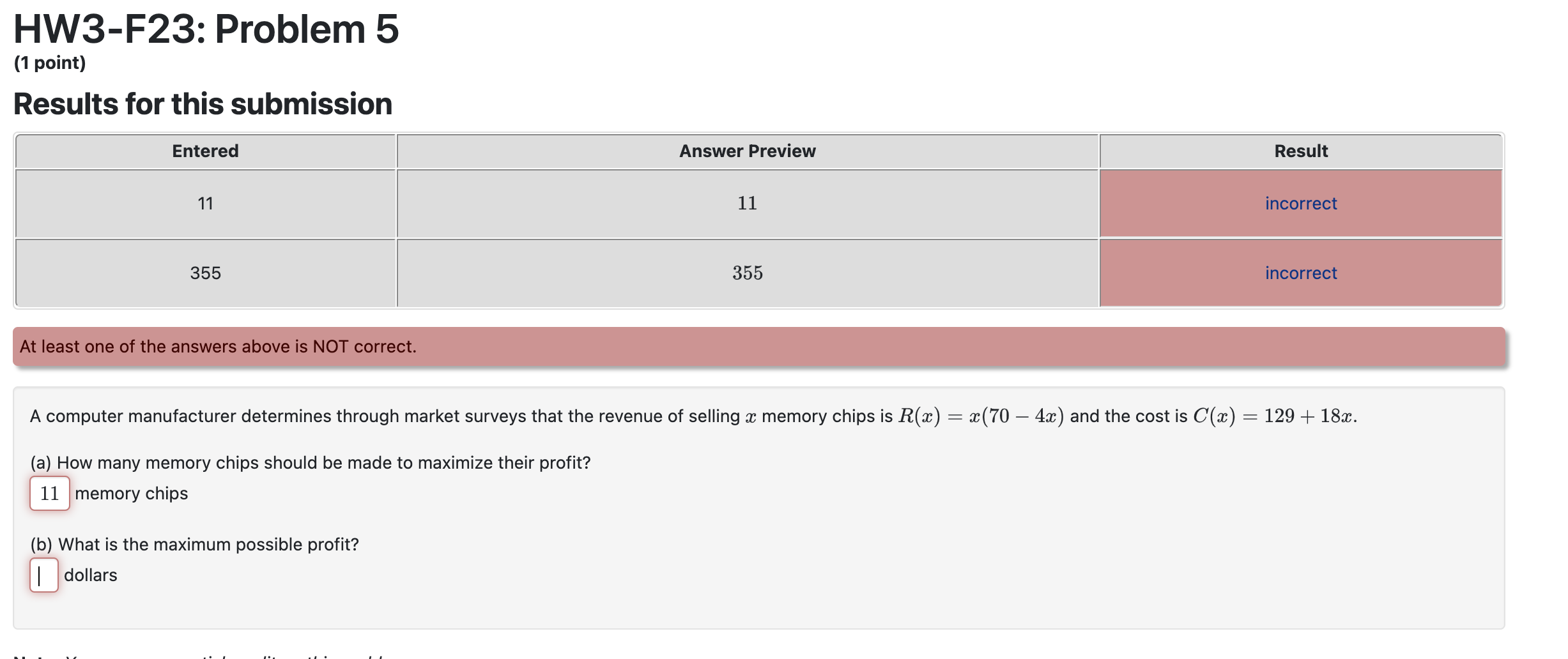 Solved HW3-F23: Problem 5 (1 point) Results for this | Chegg.com