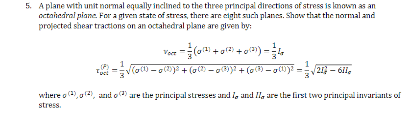 Solved 5. A plane with unit normal equally inclined to the | Chegg.com
