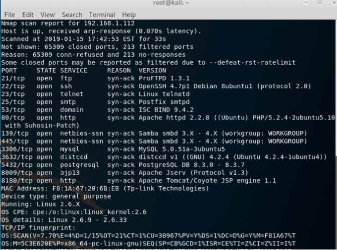 Solved An output of nmap search is shown below, a) Type the | Chegg.com