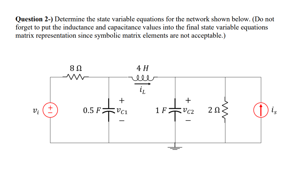 Solved Question 2-) ﻿Determine the state variable equations | Chegg.com