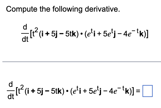 Solved Compute the following derivative. | Chegg.com