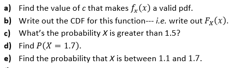 Solved Suppose that a random variable, X, has a probability | Chegg.com