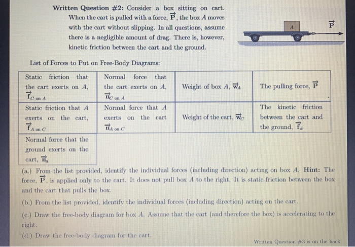 Solved written Question #1 Three blocks are stacked atop | Chegg.com