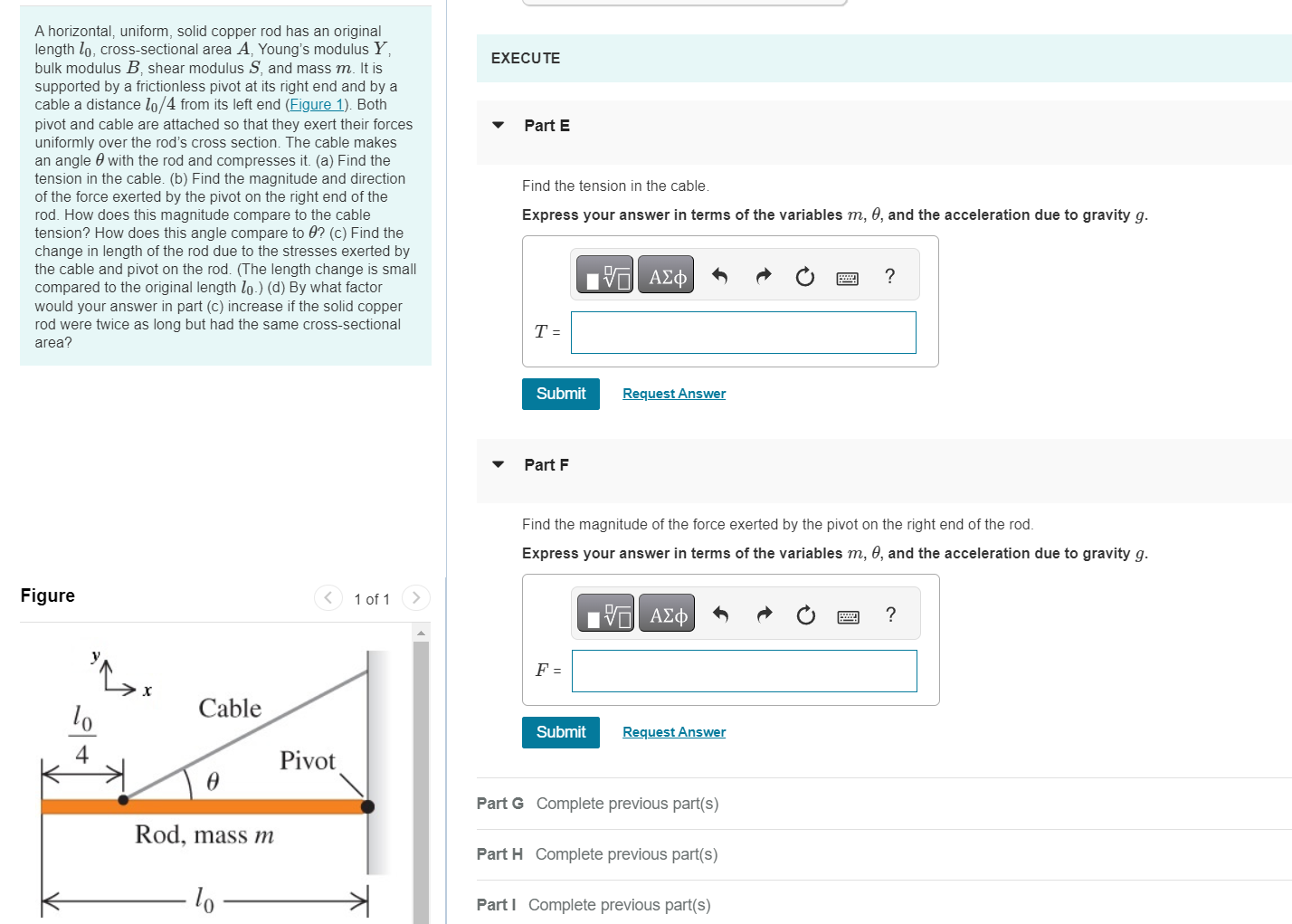 Solved A horizontal, uniform, solid copper rod has an | Chegg.com