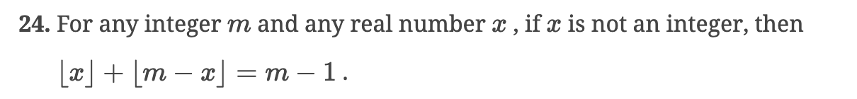 Solved For any integer m and any real number x, if x is not | Chegg.com