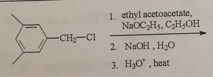 Solved CH2 1. ethyl acetoacetate, NaOC2H5, C2H5OH 2. NaOH, | Chegg.com