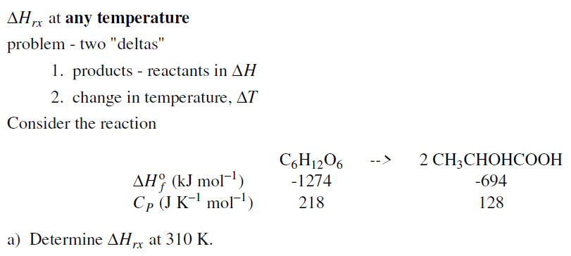 AH,x at any temperature problem - two "deltas" 1. | Chegg.com