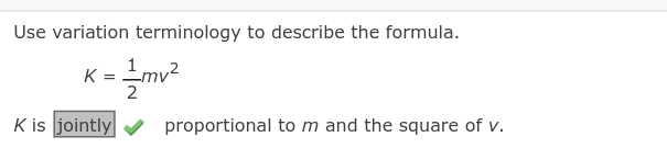 Solved Use variation terminology to describe the formula. | Chegg.com