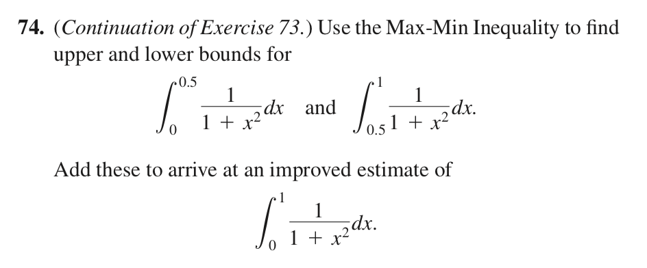 Solved 74. (Continuation of Exercise 73.) Use the Max-Min | Chegg.com