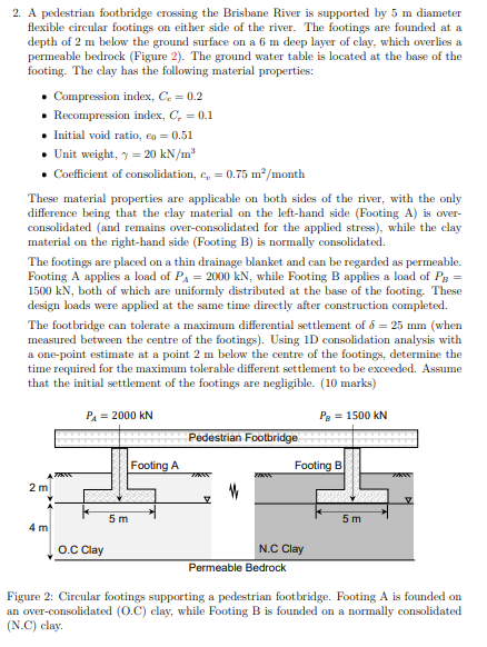 Solved 2. A pedestrian footbridge crossing the Brisbane | Chegg.com