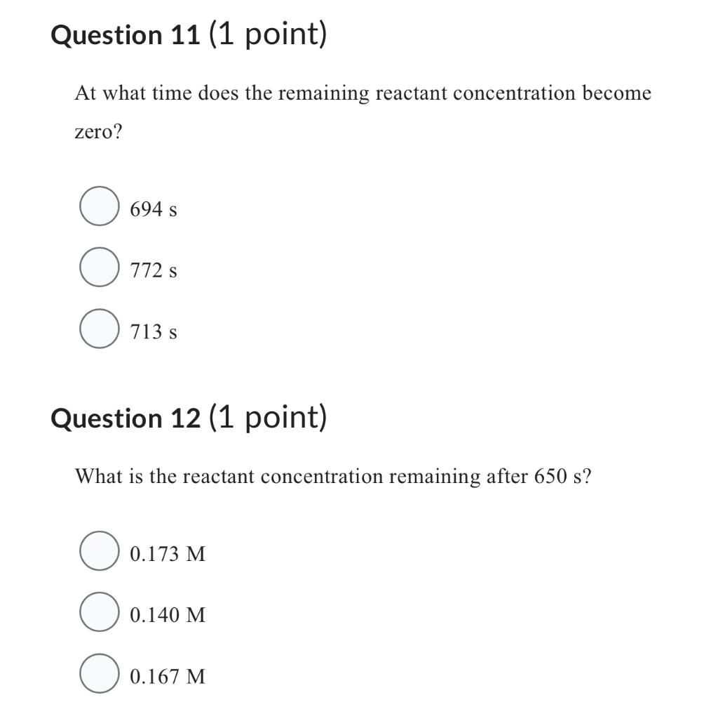 Solved The concentration of reactant remaining in a 0th | Chegg.com