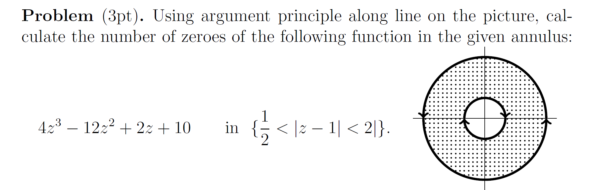 Solved Problem (3pt). Using argument principle along line on | Chegg.com