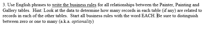 Solved 3. Use English phrases to write the business rules | Chegg.com
