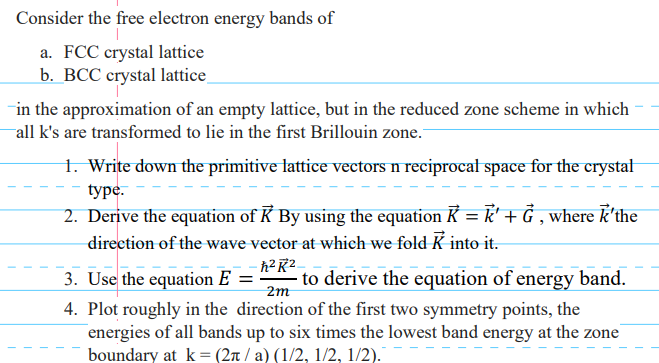 Solved Consider the free electron energy bands of a. FCC | Chegg.com