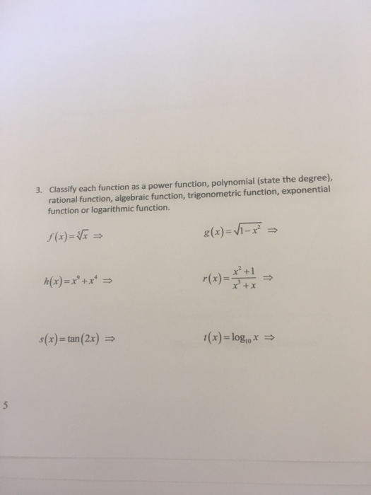 Solved Classify each function as a power function, | Chegg.com