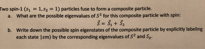 Solved Two spin-1 (s1 1, s2 1) particles fuse to form a | Chegg.com