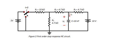 Solved 2- For the first order RC circuit shown in Figure 2 | Chegg.com