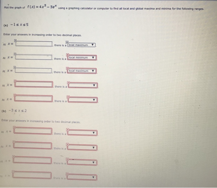 Solved f(x)=4x3-3ex using a Rotthegraph or using a graphing | Chegg.com