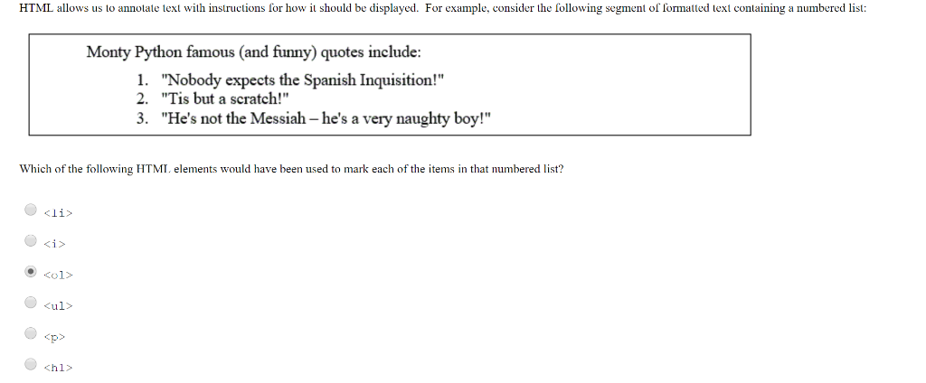 Solved HTML allows us to annotate text with instructions for | Chegg.com
