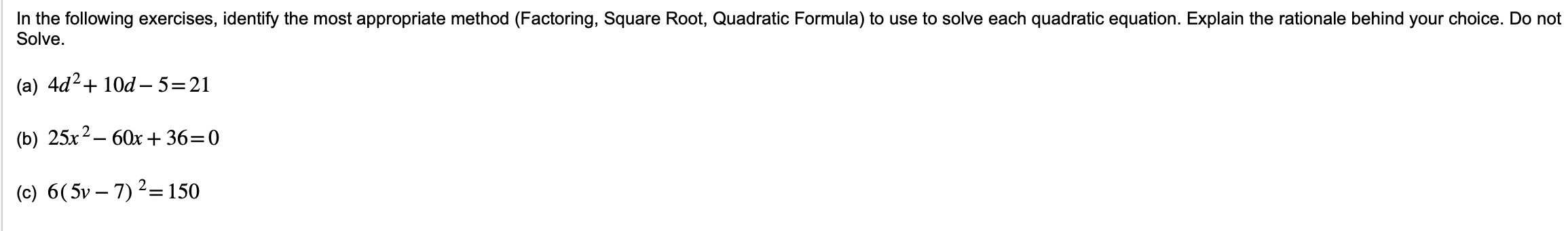 Solved In the following exercises, identify the most | Chegg.com
