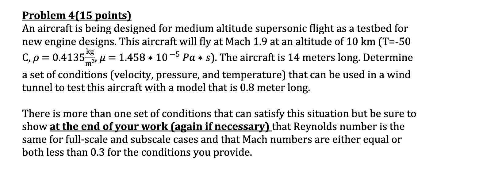 Solved Problem 4(15 points) An aircraft is being designed | Chegg.com