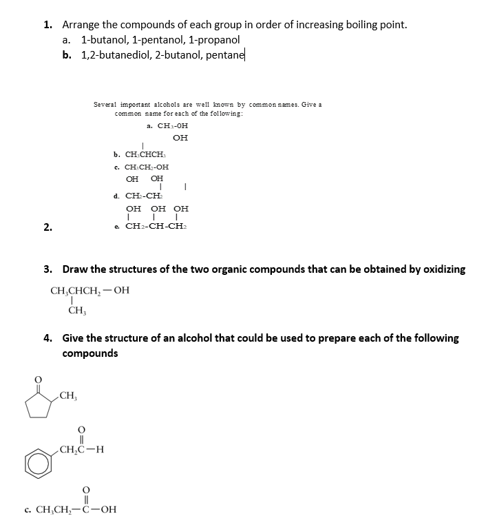 Solved 1. Arrange the compounds of each group in order of | Chegg.com